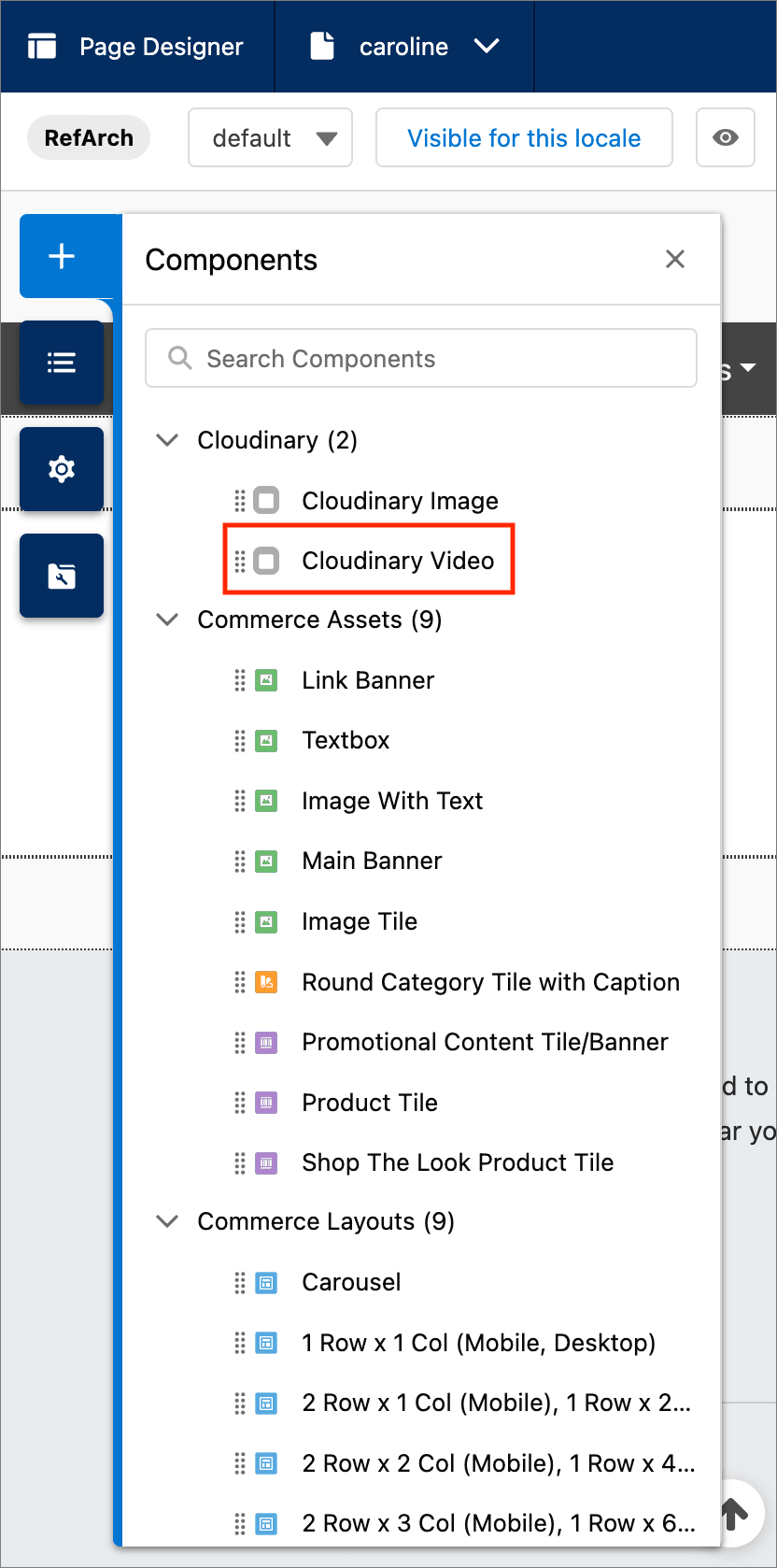 Cloudinary's Salesforce Commerce Cloud Page Designer Cartridge Video Component | Documentation