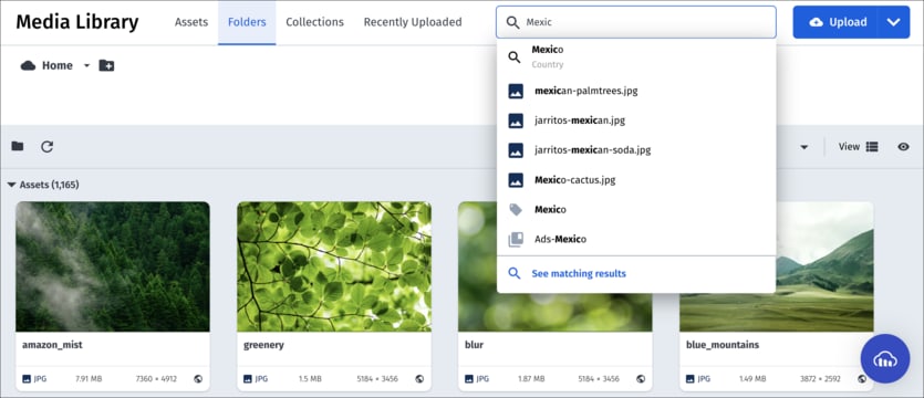 DAM - Media Asset Search | Cloudinary